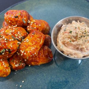Gochujang Bavarian Bites with Kimchi Dip - J&J Snack Foods Corp.